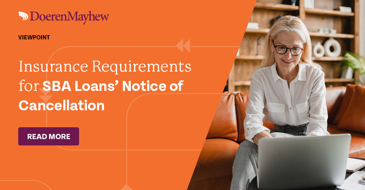 Insurance Requirements for SBA Loans' Notice of… | Doeren Mayhew