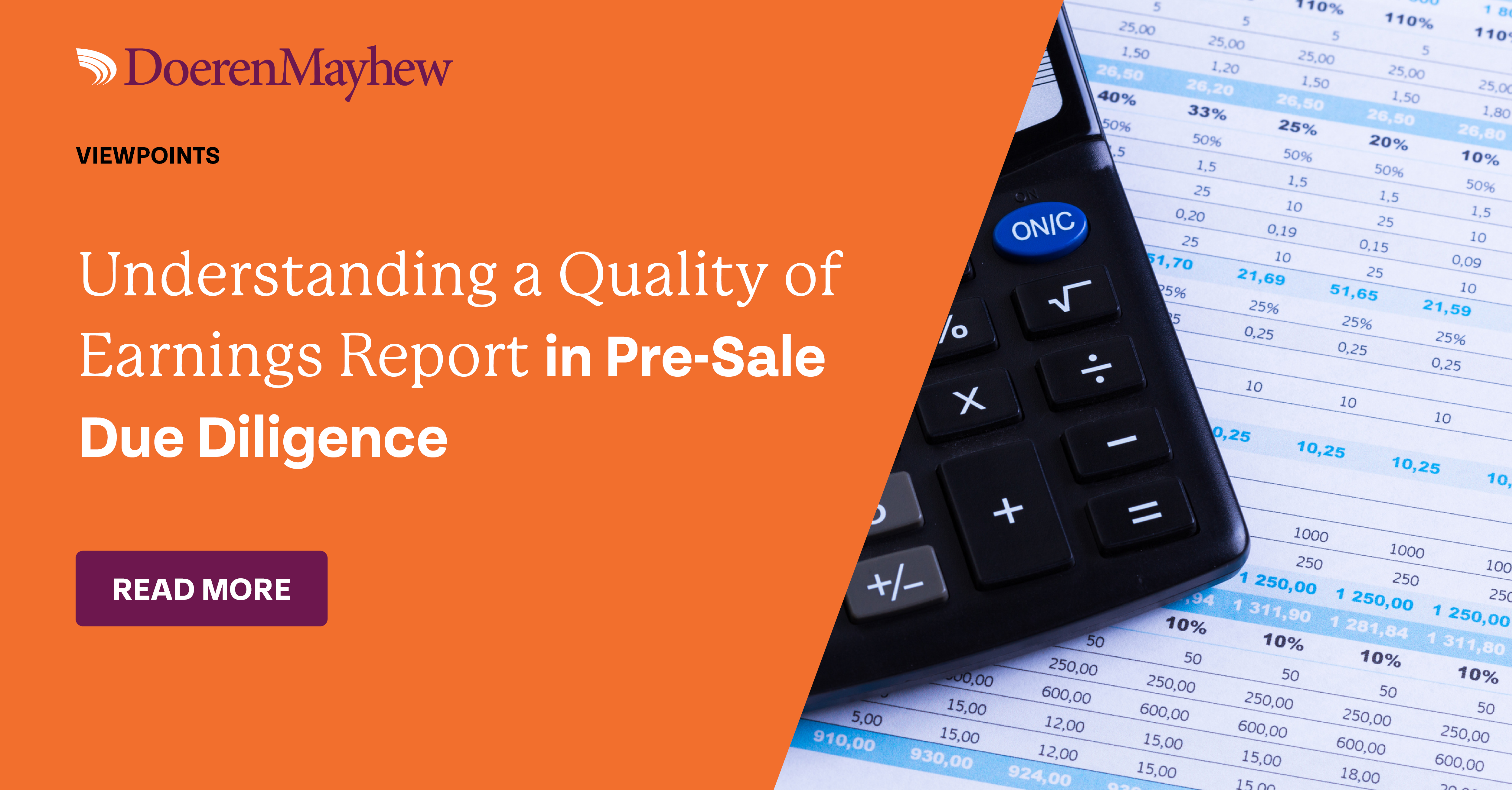 Understanding a Quality of Earnings Report in… | Doeren Mayhew