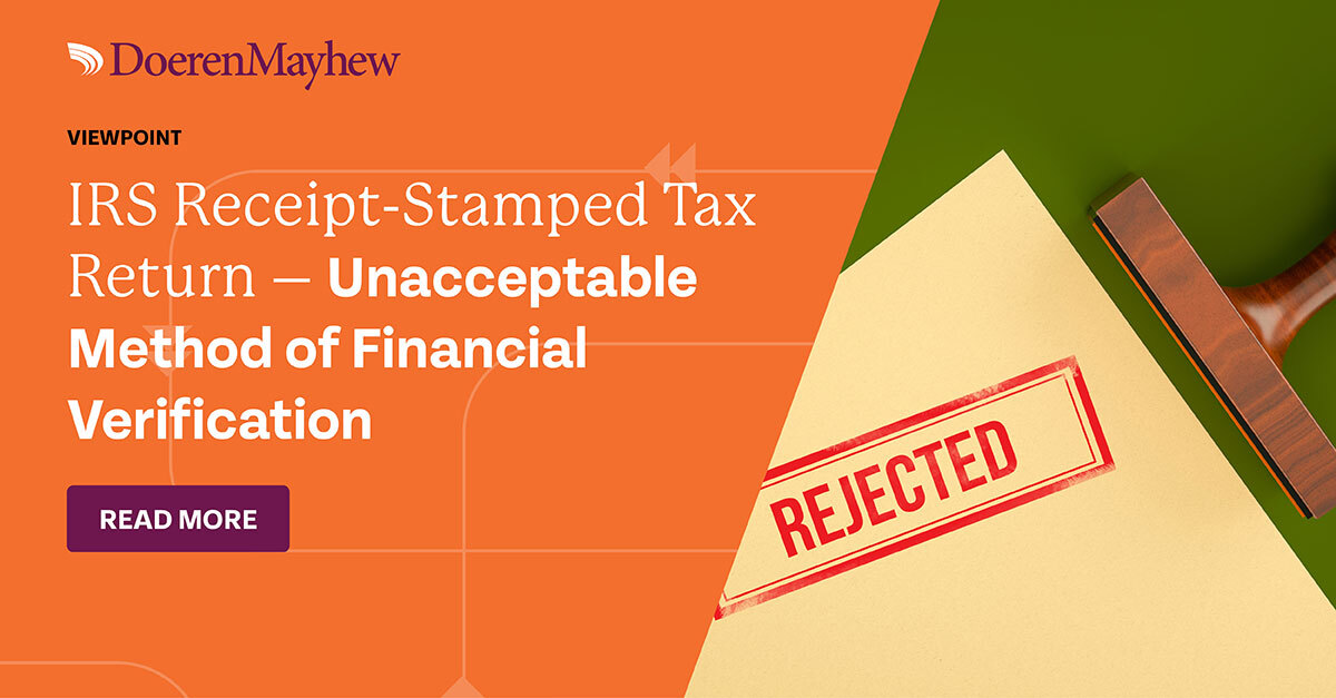 IRS Receipt-Stamped Tax Return – Unacceptable Method… | Doeren Mayhew